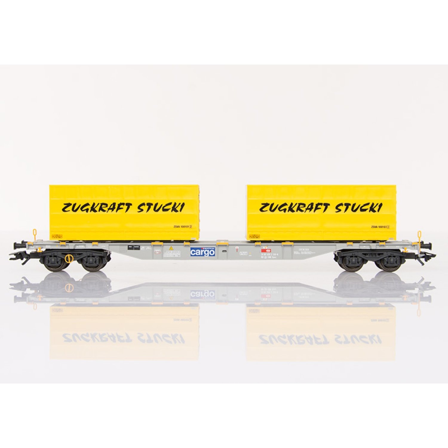 SBB Container-Tragwagen, beladen mit 2 Containern "ZUGKRAFT STUCKI" | Märklin | Märklin - 94426 ...
