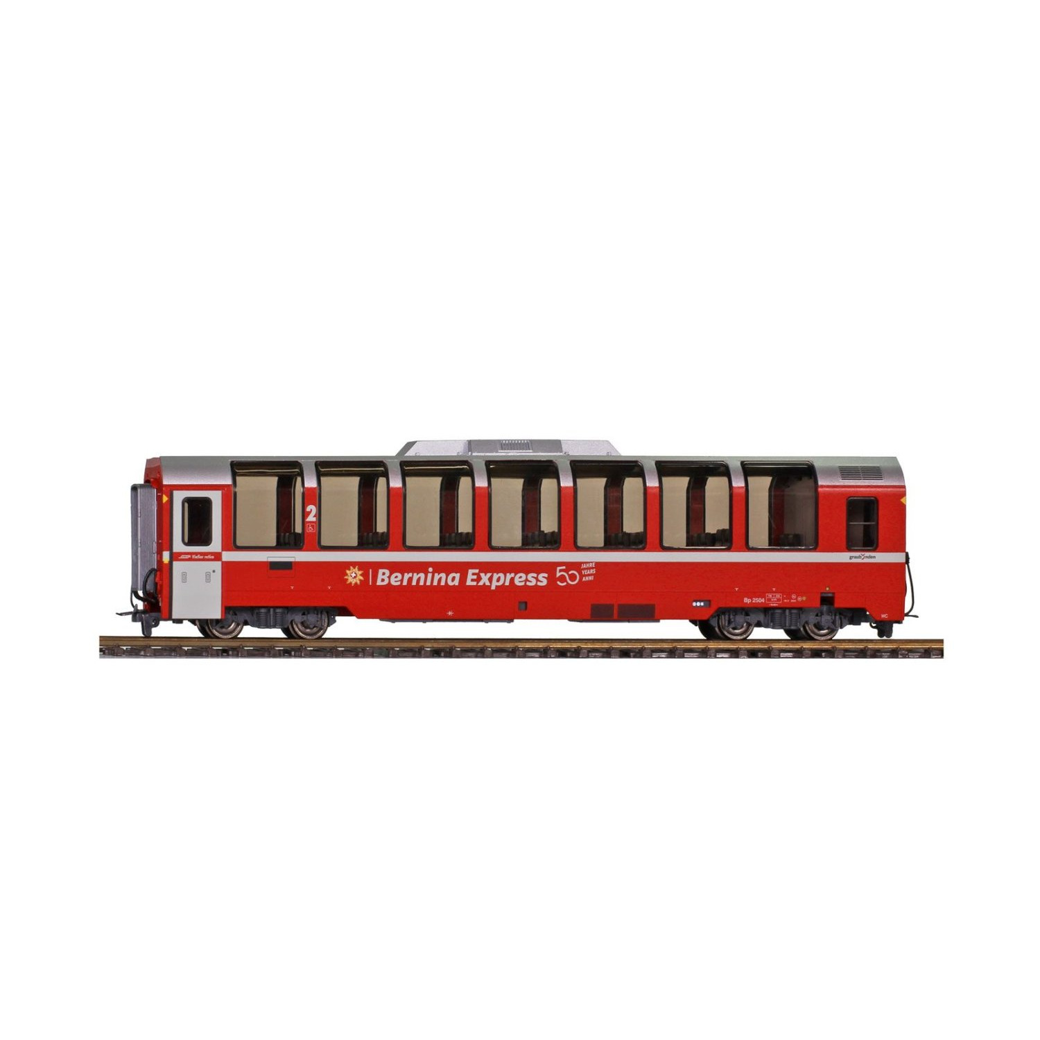 Spur HO: RhB Bps 2511 "50 Jahre BEX" Bernina-Panoramawagen 2. Klasse | Bemo | Bemo - 3594151 ...
